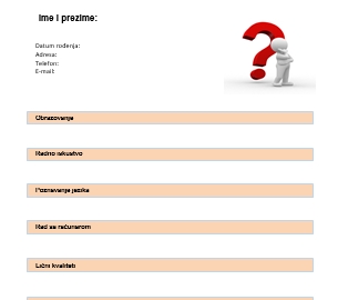 CV OBRAZAC | Zaposlimo Srbiju